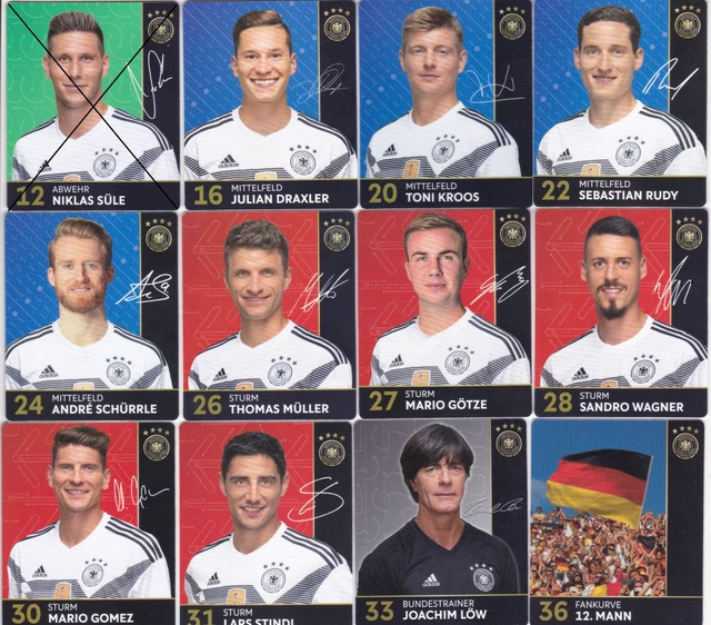 REWE SAMMELKARTEN FUSSBALL DFB WM 2018 | 5 Sammelkarten zum Aussuchen ...