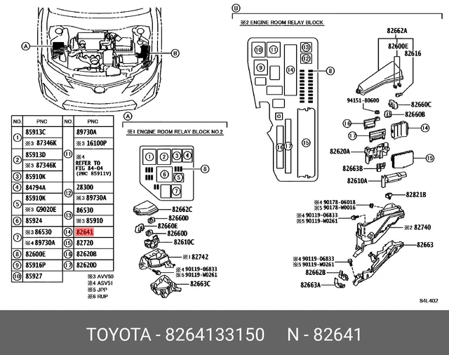 INTÉGRATION RELAIS D'ORIGINE authentique 8264133150 pour Toyota 82641 ...