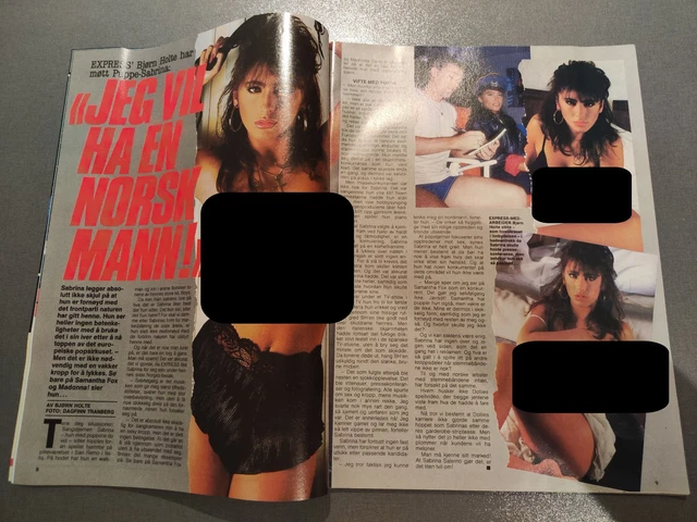 SAMANTHA FOX, SABRINA SALERNO, SOPHIA LOREN in magazine Norway 1988. £ ...