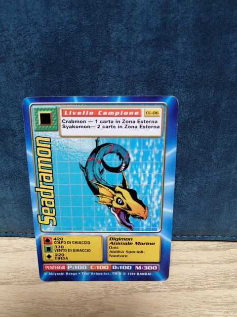 CARTA SEADRAMON DIGIMON Digi Battle Card Game Anno 1999 Serie CE EUR 2 ...