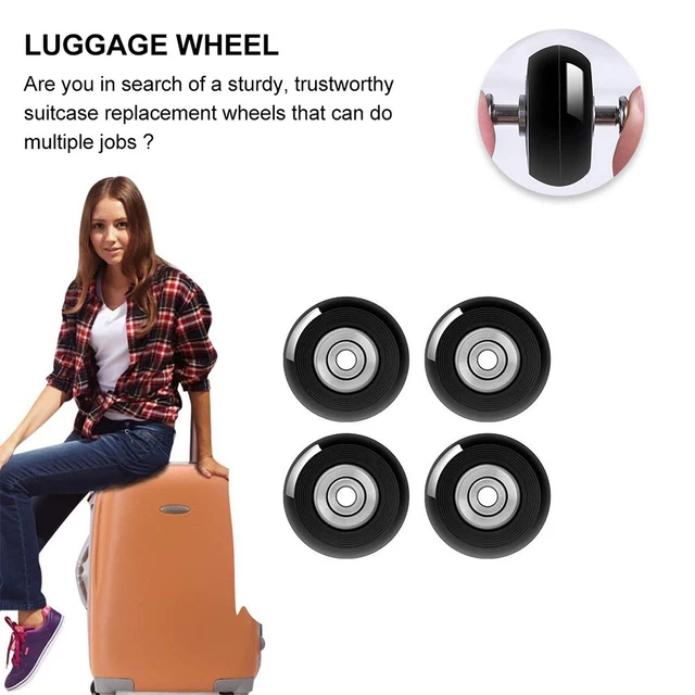 RUBBER CASTER WHEELS Replacement Set for Luggage Suitcase Wheel Repair ...