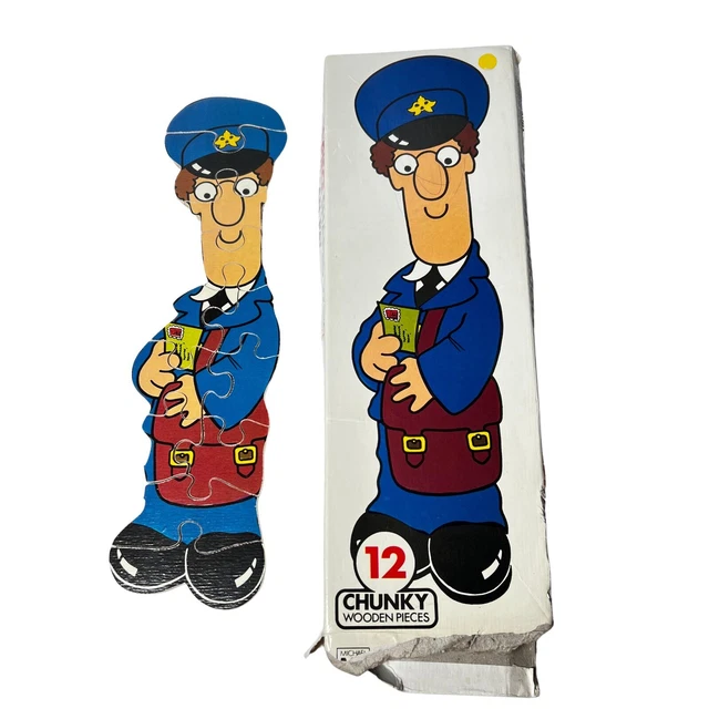 VINTAGE POSTMAN PAT Puzzle Wooden Early Learning Centre ELC Jigsaw 12 ...