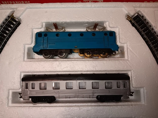 COFFRET JOUEF HO train électrique locomotive bb9004 bleu rail et wagon voyageur EUR 28,00 ...