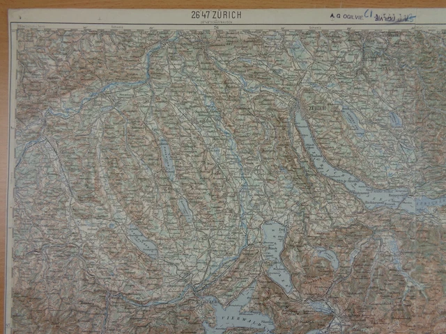 PAIR OF WW1 AUSTRO-HUNGARIAN Military Maps of SWITZERLAND - "ZURICH ...