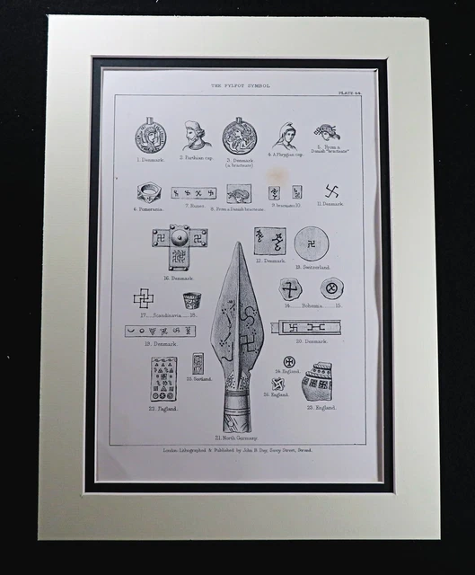 ANTICO VIKING SCANDINAVO Fylfot Cross Simbolo Symbolism Ceramica Stampa ...