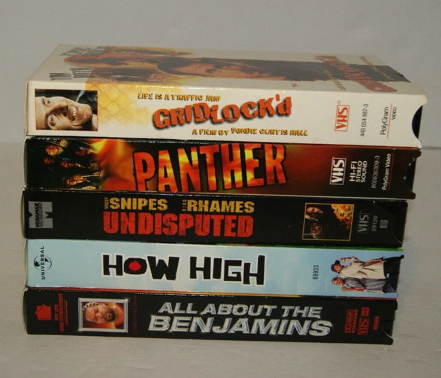 5 VHS VIDEO Lot Black Actors Cast: Gridlock'd Tupac Panther Undisputed ...