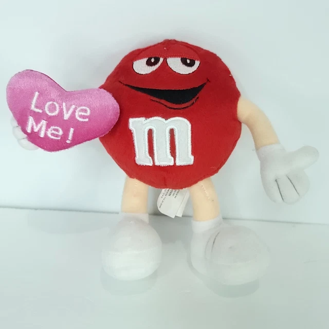 M&MS VALENTINE'S DAY Red Character 7" Plush LOVE ME Pink Heart poseable ...
