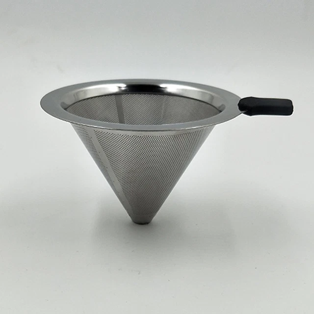 STAINLESS COFFEE CONE Dripper Portable Filter Double Layer Funnel $29. ...