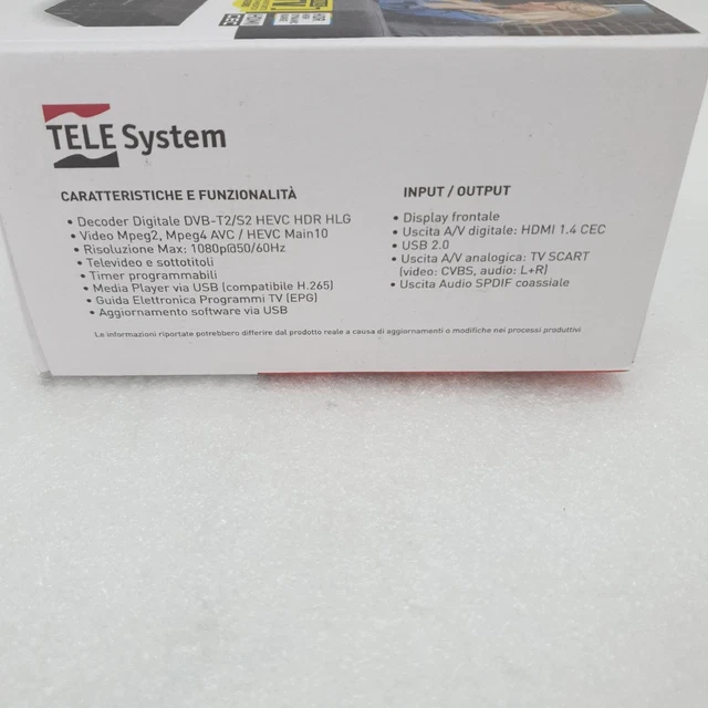 TELESYSTEM TS4020 DEC Digitale Terrestre DVB-T2 Full HD Audio Schwarz EUR 24,90 - PicClick DE