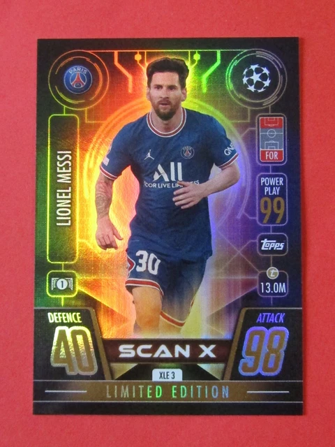 LIONEL MESSI OF PSG Scan X Limited Edition card Match Attax CL&EL 2021/ ...
