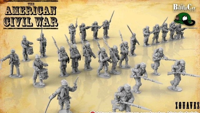 28MM WARGAMING ACW Union Zouaves 3d Printed Models £32.50 - PicClick UK
