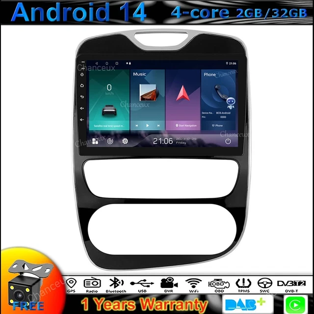 10&ANDROID 14 HEAD Unit Radio DAB Carplay GPS SATNavi For Renault Clio ...