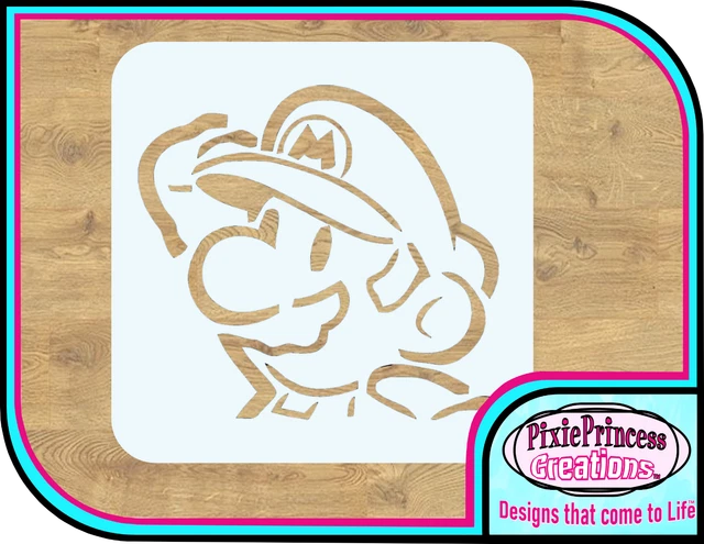 PAPIER MARIO E Nintendo Mylar 190 Schablone Wieder Airbrush Farbe Handwerk Spray EUR 5,72 ...