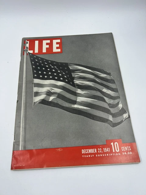 LIFE MAGAZINE DECEMBER 22, 1941 American Flag Cover Pearl Harbor ...