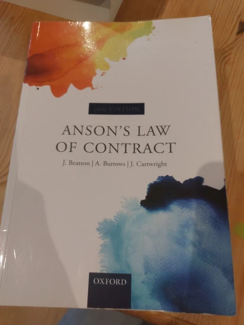 ANSON'S LAW OF Contract by Andrew Burrows FBA, QC (Hon), Sir Jack Beatson... EUR 17,50 - PicClick IT