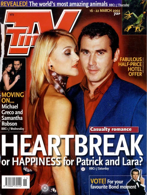 TV TIMES MAGAZINE 22/3/02 Patrick Spiller & Lara Stone, Michael Greco ...