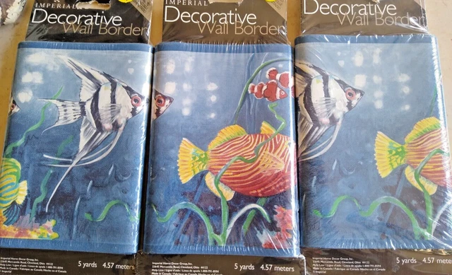 3 NEW IMPERIAL WALLPAPER BORDER:DISCUS,ANGELFISH,CLOWN FISH,CICHLID ...