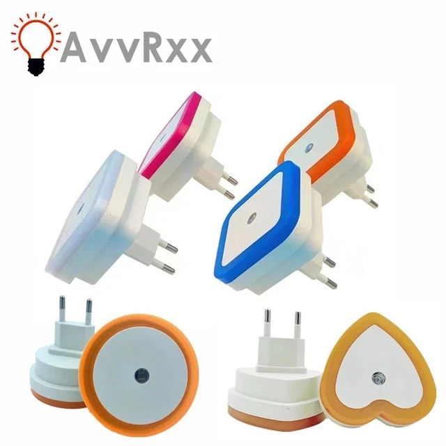 MINI LED NIGHT Light EU/US Plug in Dusk to Dawn Sensor Wall Nights Lamp ...