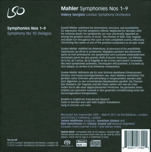 VALERY GERGIEV / London Symphony Orchestra Mahler: Symphonies 1-9 New Super Audi EUR 69,90 ...