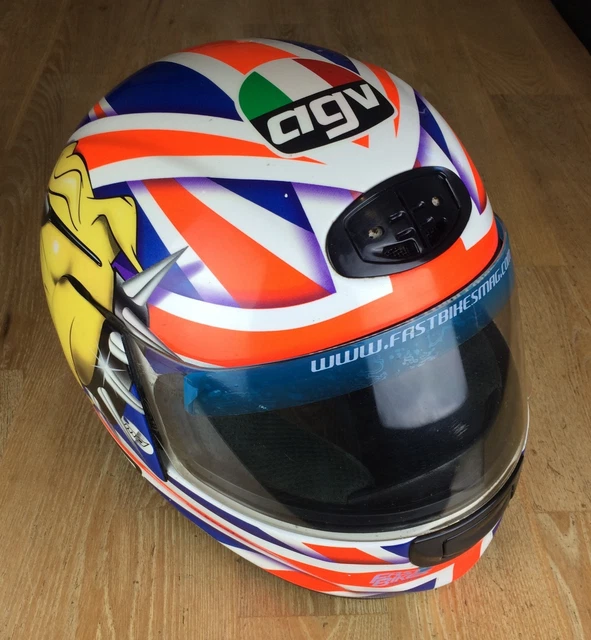 AGV BRITISH BULLDOG Union Jack Crash Helmet Small Motorbike Moped Dirt ...