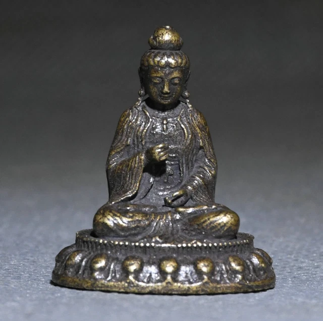 3CM OLD TIBET Bronze Kwan-yin Bodhisattva Goddess Buddha Statue Déesse Bouddha. EUR 30,00 ...