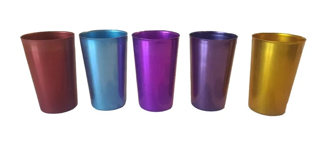 VINTAGE BASCAL ALUMINUM Tumblers Set (5) 10 oz Made in Italy £20.89 ...