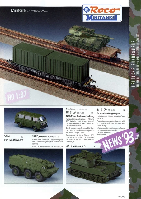 ROCO MINITANKS PROSPEKT 1993 D Neuheiten Modellautoprospekt ...