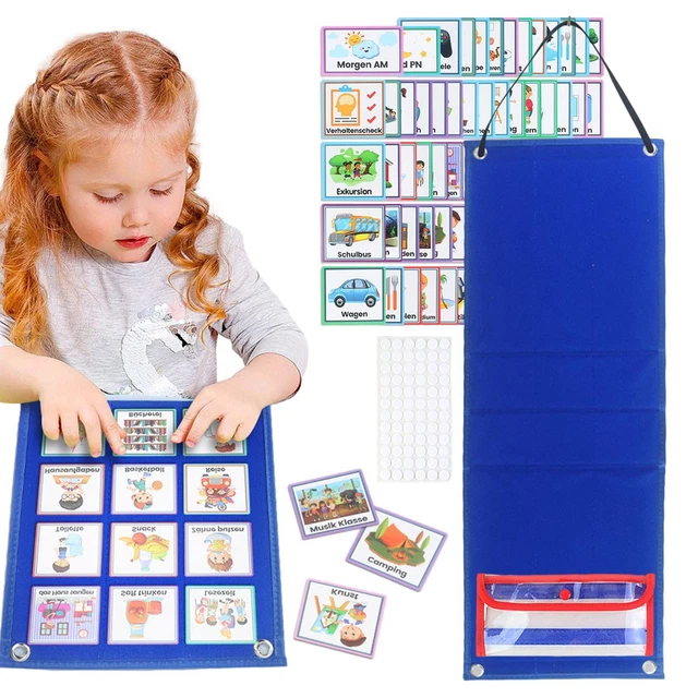 VISUAL SCHEDULE CALENDAR Chart 2in1 Kids Daily Chore Routine Chart with ...
