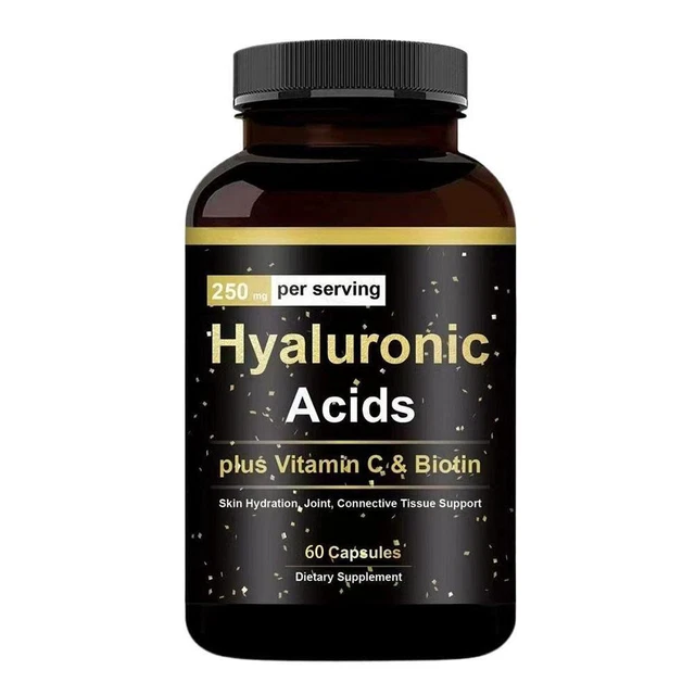 HYALURONIC ACID + Vitamin C & Biotin Capsules - Skin Hydration & Tissue ...