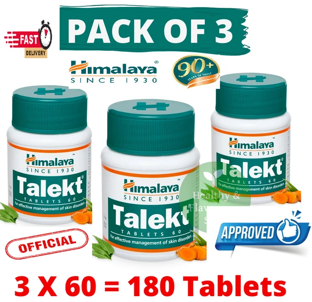 HIMALAYA TALEKT DERMATITIS Skin Infections Psoriasis Pimples ACNE 3 BOX ...