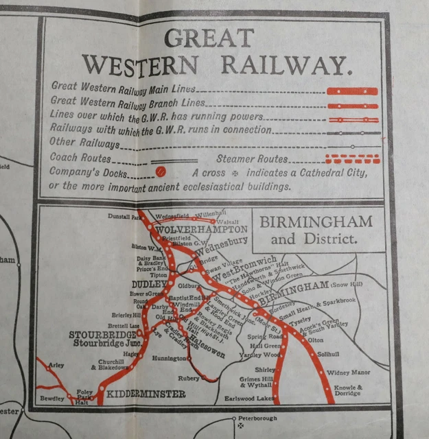 VINTAGE GWR NETWORK railway map c1930 £30.00 - PicClick UK