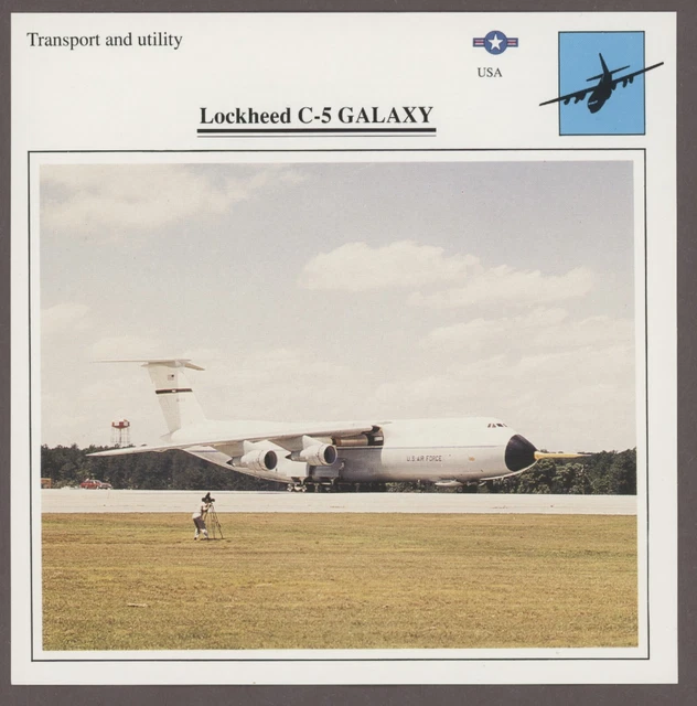 LOCKHEED C-5 GALAXY Warplanes Military Aircraft Edito Service Card USA ...