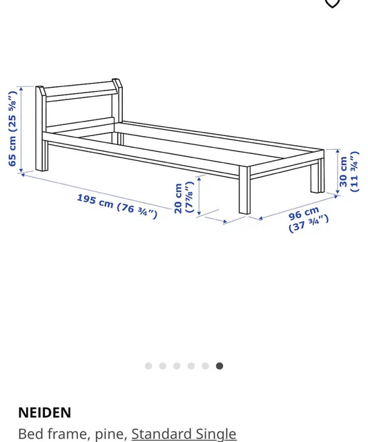 IKEA SINGLE BED Frame (Neiden) And Luroy Slatted Bed Base Pine £40.00 ...