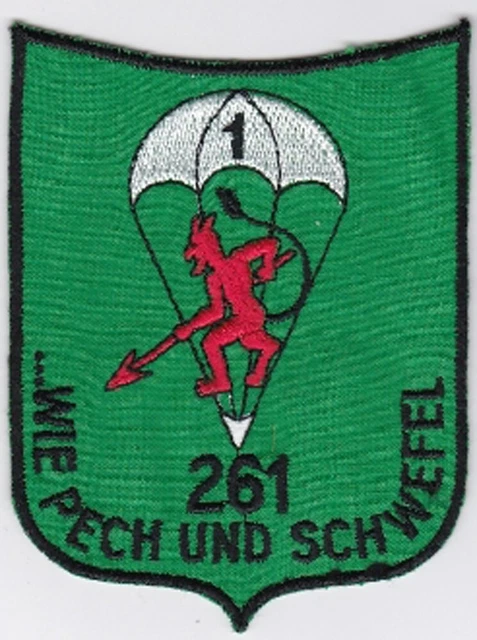 GERMAN ARMY AIRBORNE Patch Fallschirmjager Bn 261 Parachute 101mm 76mm ...