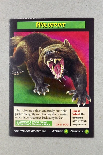 WEIRD N’ WILD Creatures Nightmares of Nature Card # Wolverine # 2004 £2 ...