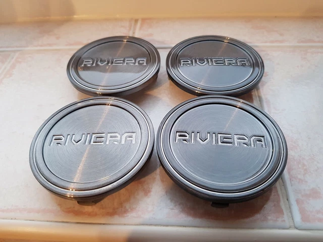 4 X CENTRE Caps for RIVIERA RF2 Alloys RF for Vw T5 bmw M3 Audi ...