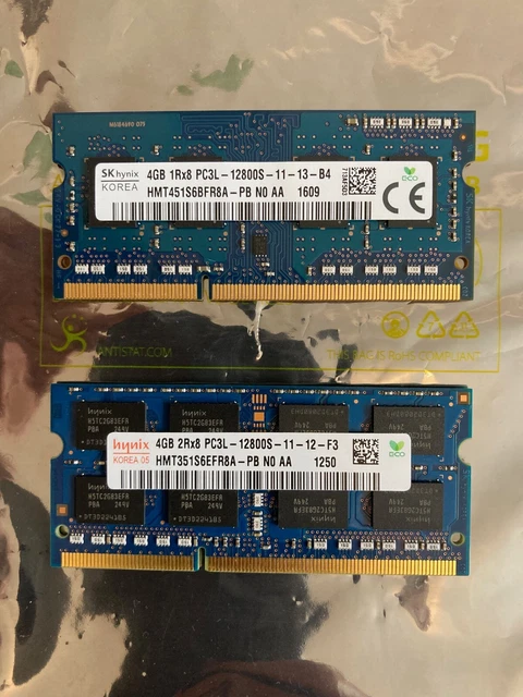 SKHYNIX,LOW VOLTAGE LAPTOP/MICRO PC RAM, 8GB(2x4GB), PC3L-12800S ...