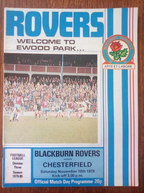 BLACKBURN ROVERS V Chesterfield Division 3 10/11/79 EUR 3,49 - PicClick FR