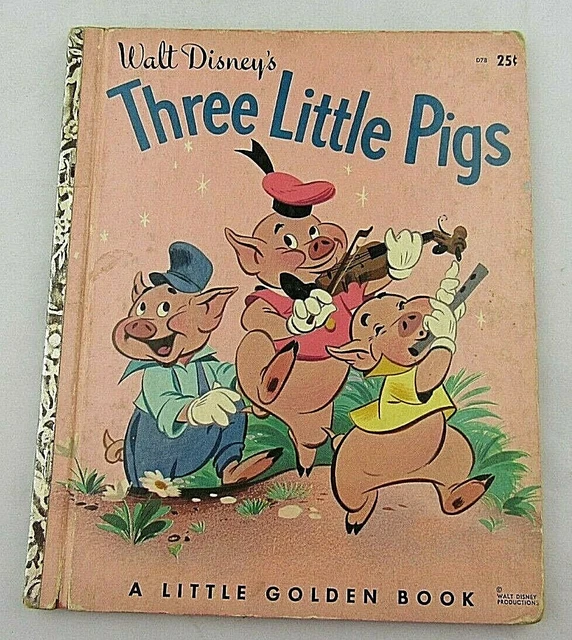 THREE LITTLE PIGS Walt Disney's Vintage 1948 Little Golden Book $10.23 ...