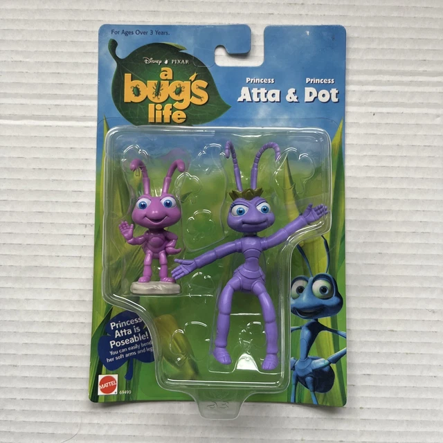 DISNEY PIXAR A Bug's Life Princess Atta & Princess Dot Figures Mattel ...