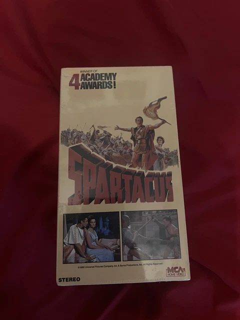 SPARTACUS VHS SEALED Double Tape Yellow Vintage VHS Stanley Kubrick ...