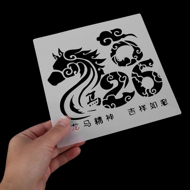 12 PCS HOLLOW Painting Doodle Template Drawing Reusable Spring Stencils ...