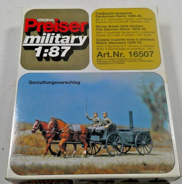 PREISER HO SCALE 1/87 Horse drawn field kitchen art.nr .16507 $31.00 ...