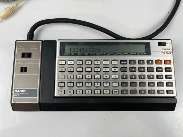 VINTAGE CASIO FX-702P Programmable Calculator W/ Casio FA-2 Cassette ...