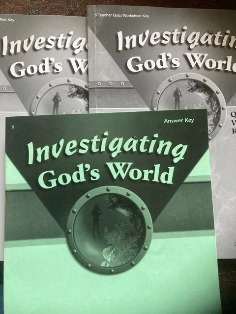 ABEKA INVESTIGATING GODS World Test,Quiz/Worksheet Key, & Answer Key 5 ...