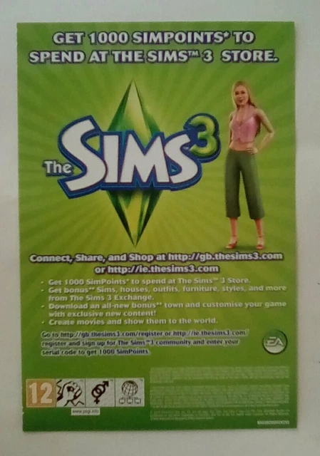 RARE PROMOTIONAL FLYER INSERT Sims 3 Complete Your Collection PC EUR 6 ...