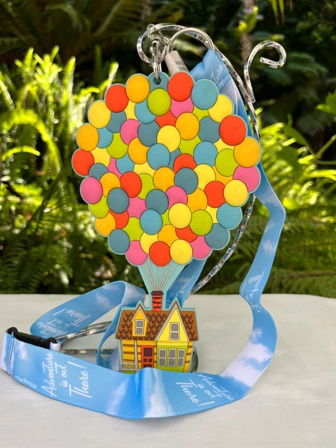 DISNEY PARKS PIXAR'S UP House & Balloons ID Holder 7.5" x 4.5 ...