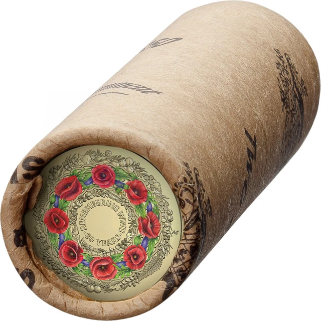 2025 80 YEARS On Wwii Poppy Wreath $2 Colour Circulating Mint Roll (25 ...