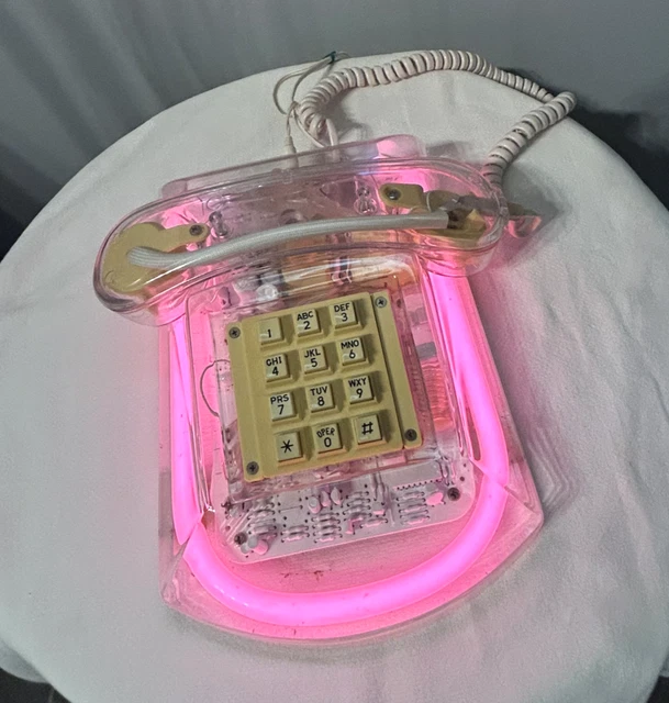 VINTAGE ROXANNE NEON RETRO MOD PINK Landline Telephone 1980s Model 9221 ...