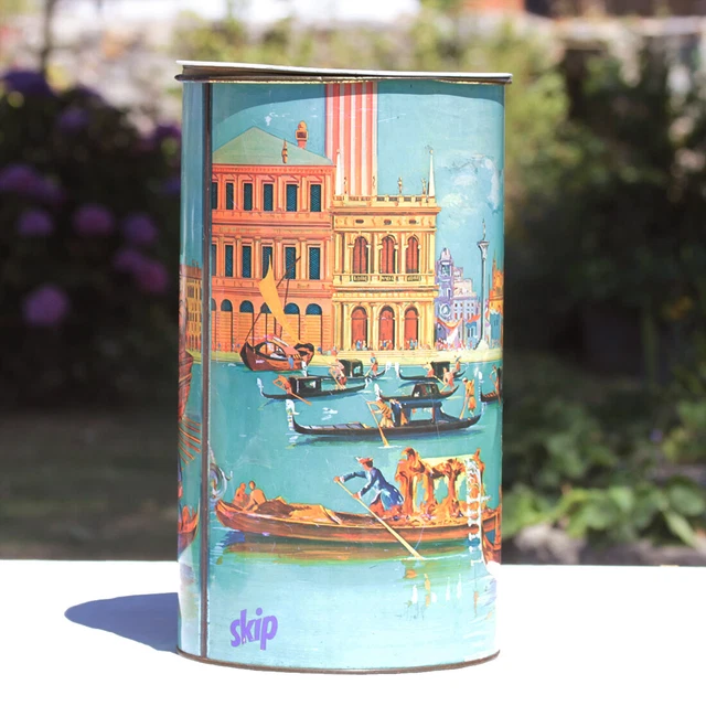 ANCIEN BARIL DE lessive publicitaire SKIP en métal 40 cm EUR 29,00 ...